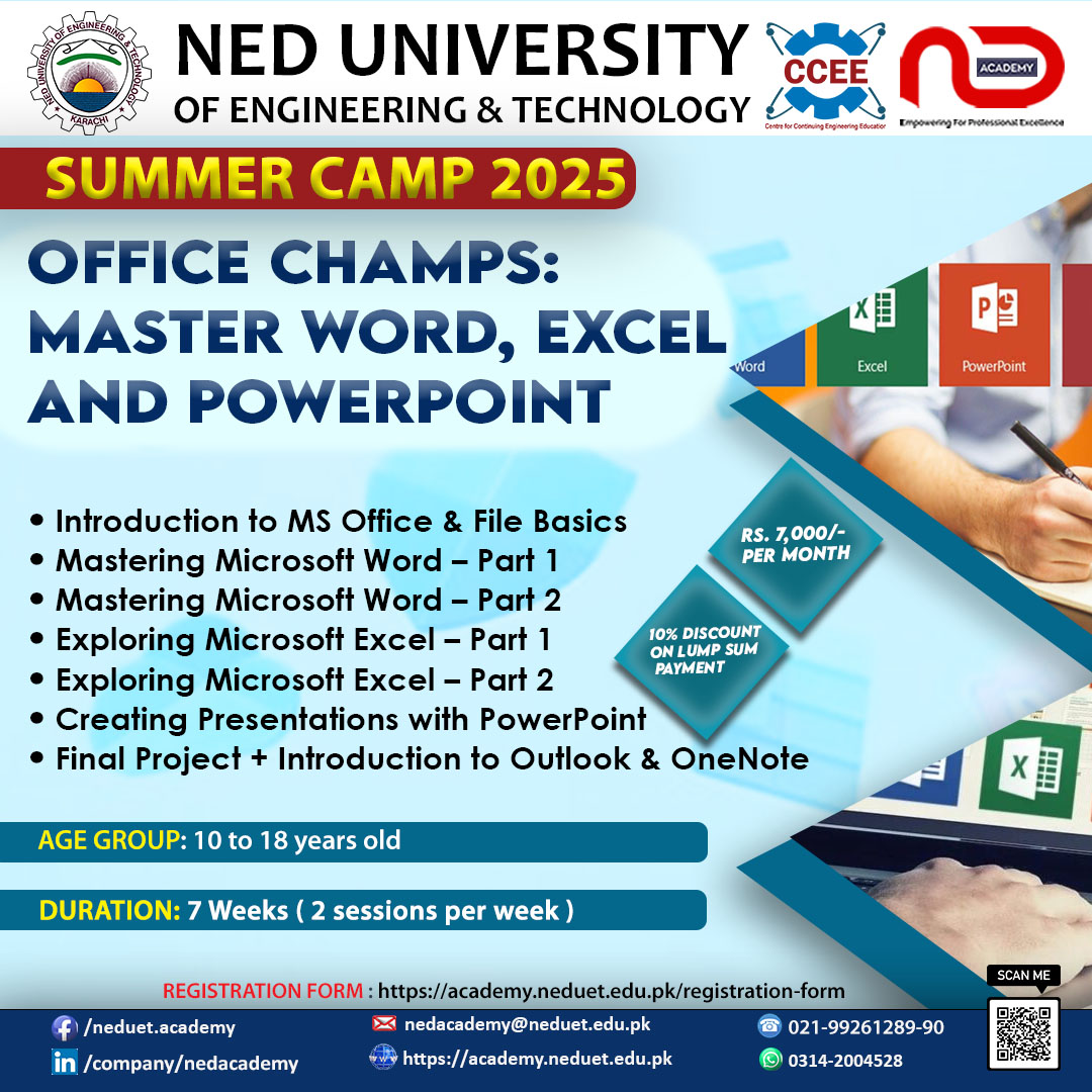 Office Champs: Master Word, Excel & Powerpoint | NED Academy - CCEE | CMPP | PTMC
